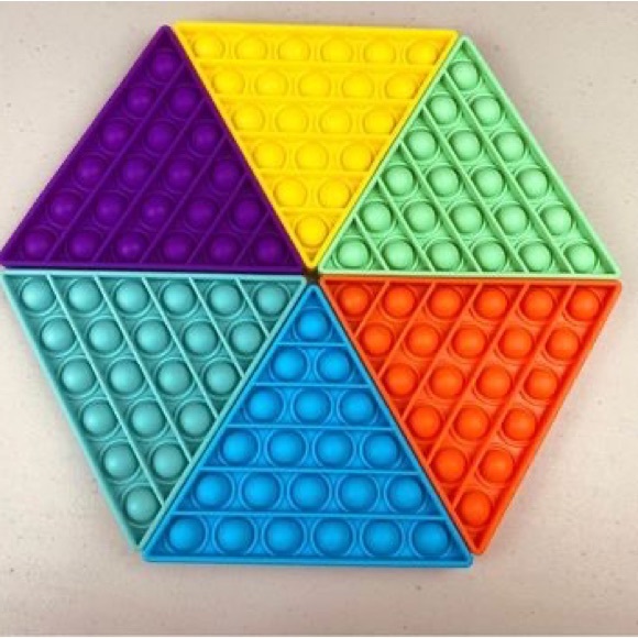 Toys | 6 Pcs Multi Color Push Pop Sensory Toy Triangle | Poshmark